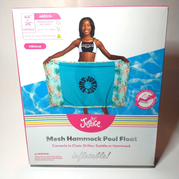 Justice | Other | Justice Inflatable Mesh Hammock Pool Float Converts ...